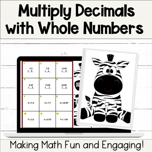 Multiply Decimals by Whole Numbers Digital Self-Checking Activity ...