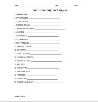 Plant Science Word Search Bundle for an Ag. II Plant Science Course ...