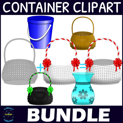 Rainbow Baskets Clipart Containers