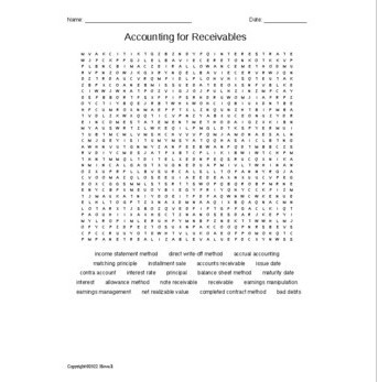 Corporation Accounting Vocabulary Word Search - Amped Up Learning