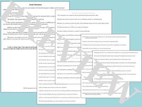 Gilded Age Simulation Game
