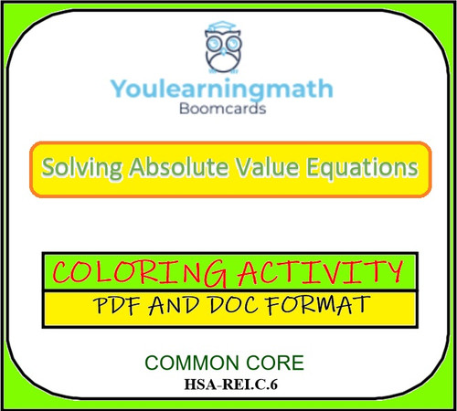 Solving Absolute Value Equations - COLORING ACTIVITY - Amped Up Learning