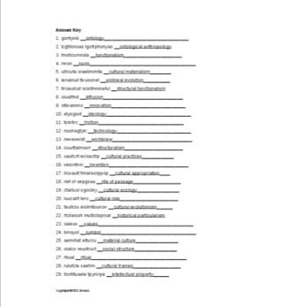 Theories of Cultural Change Vocabulary Word Scramble - Amped Up Learning