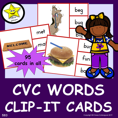 CVC WORDS Rhyming Cards - Amped Up Learning
