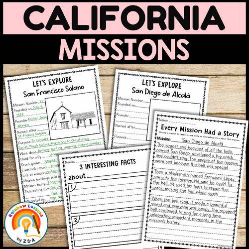 California Missions Report | California Missions Writing Activities ...