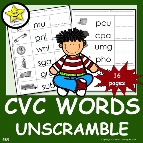 CVC WORDS Unscramble - Amped Up Learning
