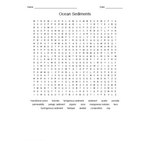 Ocean Zones Word Search for Aquatic or Marine Science - Amped Up Learning