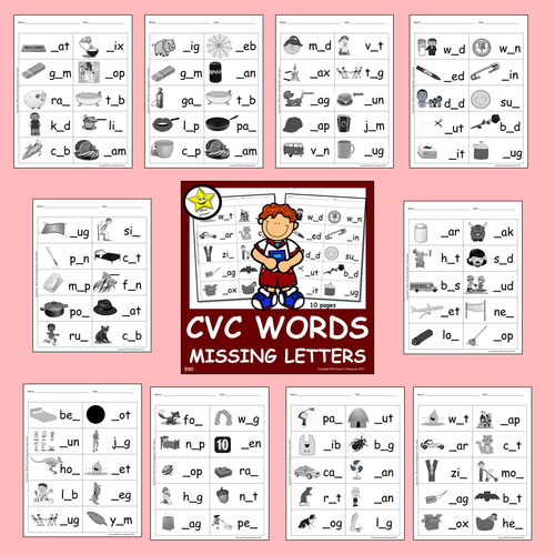 CVC WORDS Find the Missing Vowel - Amped Up Learning