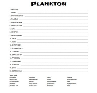 Plankton Vocabulary Word Scramble for Aquatic or Marine Science - Amped ...
