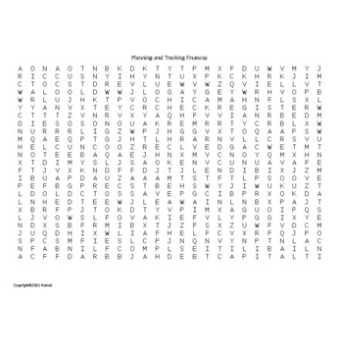 "Planning and Tracking Finances" Word Search for an Entrepreneurship ...