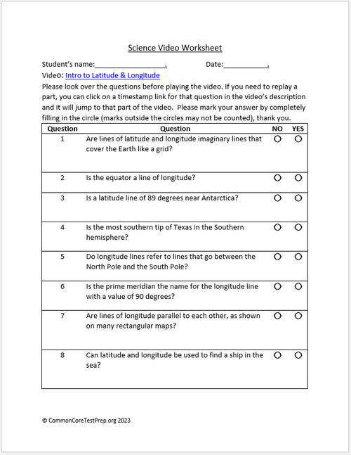 Intro to Maps. Video sheet, Google Forms & more (V2)