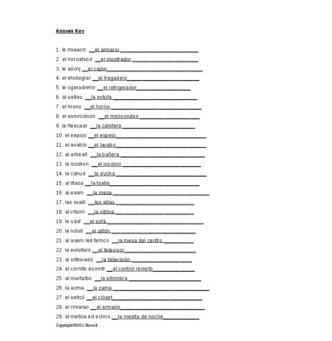 Items Found in a House Spanish Word Scramble - Amped Up Learning