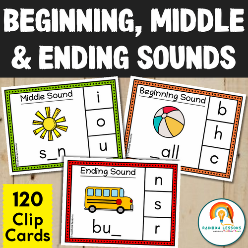 Beginning Middle and End | Beginning Middle Ending Sound Clip Cards ...