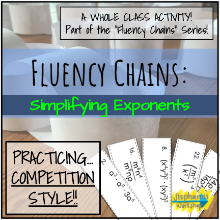 Fluency Chains - Simplifying Exponents - Amped Up Learning