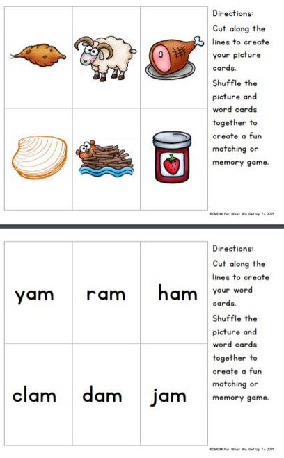 -at, -ap, -am, -an Word Family Review Pack - Amped Up Learning