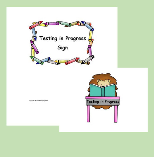 Testing in Progress Door Sign - Amped Up Learning
