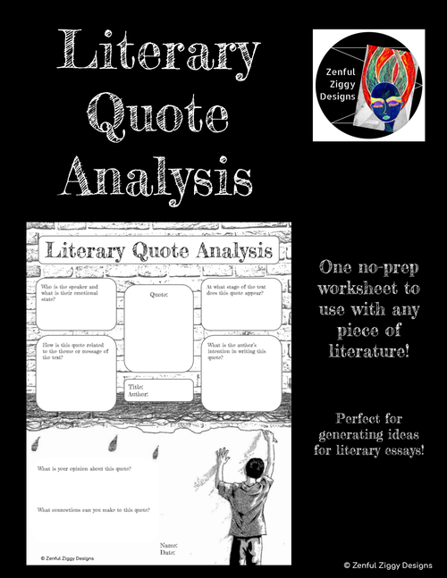Literary Quote Analysis #2- Essay Pre-Writing, Reading Response - Amped ...