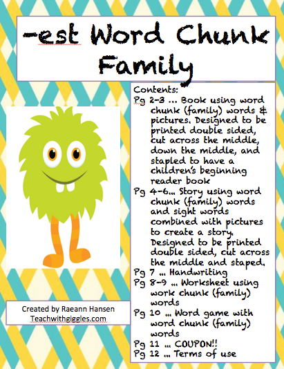 Est Word Chunk Family - Amped Up Learning