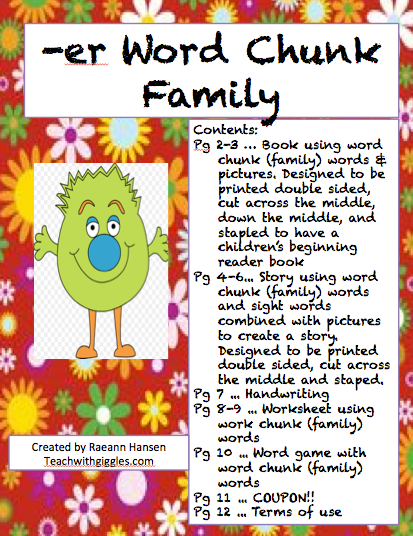 Er Word Chunk Family - Amped Up Learning