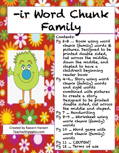 Ir Word Chunk Family - Amped Up Learning
