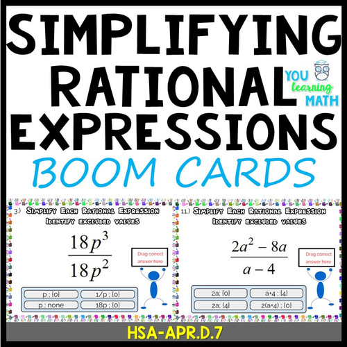 Simplifying Rational Expressions and stating excluded values: 20 Task ...