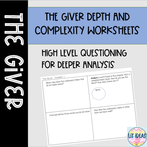 THE GIVER- Depth and Complexity - Amped Up Learning