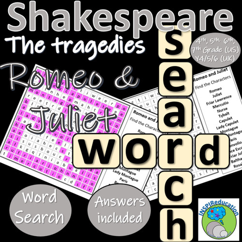 William Shakespeare Tragedies - Julius Caesar (Character Wordsearch ...