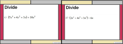 Dividing Polynomials: GOOGLE Quiz - 20 Problems - Amped Up Learning
