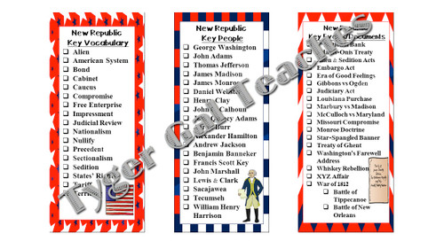 Checklists/Bookmarks-Age of Jackson - Amped Up Learning