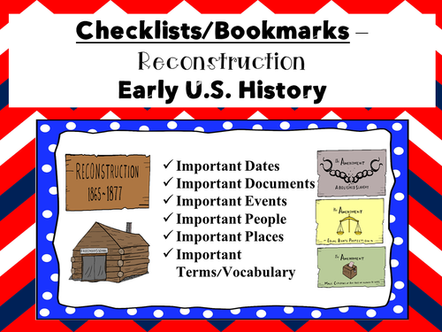 Checklists/Bookmarks Reconstruction - Amped Up Learning