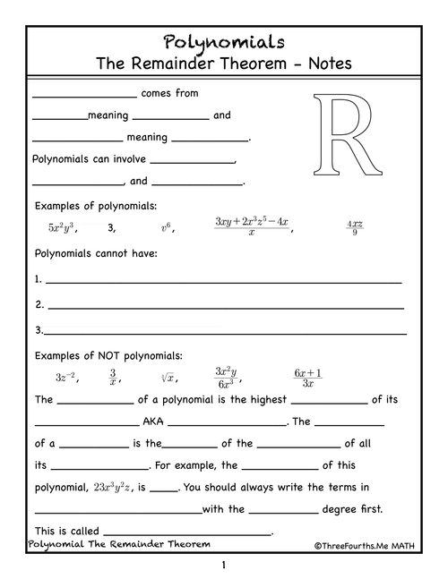 Polynomials and Graphing: Notes, Classwork, and Homework - Amped Up ...
