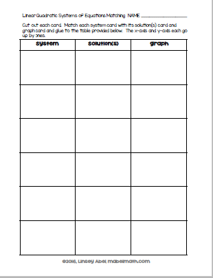 Systems of Equations Paper Toss Game - Amped Up Learning