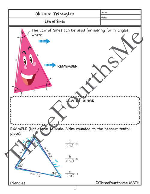 Law of Sines Scaffolded Notes - Amped Up Learning