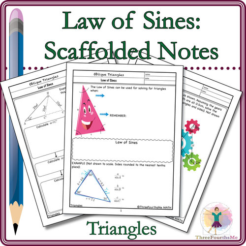 Law of Cosines Scaffolded Notes - Amped Up Learning