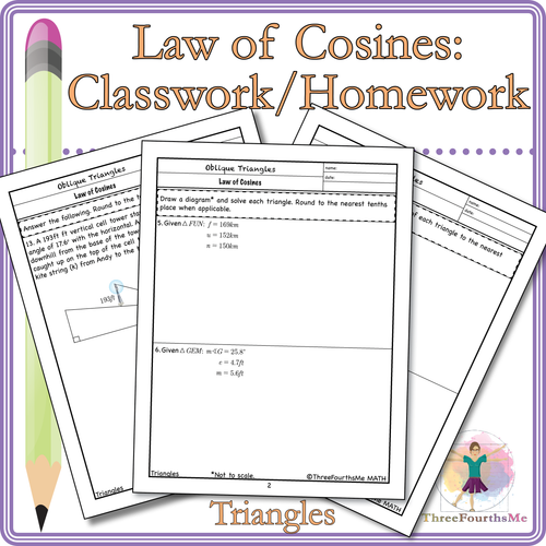 Law of Cosines - Pipes Puzzle Activity