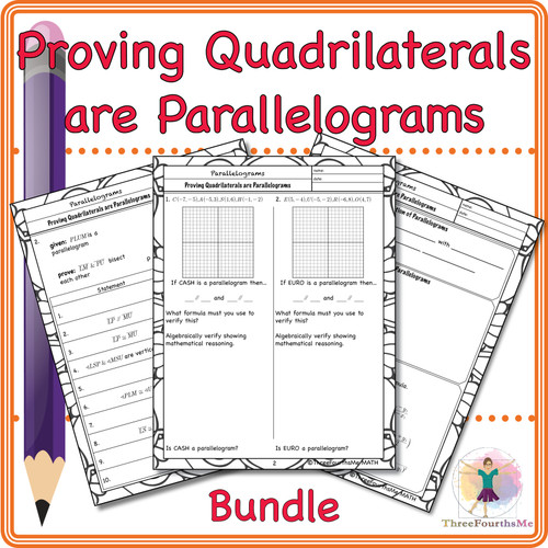 Proving Quadrilaterals are Parallelograms Classwork / Homework - Amped ...