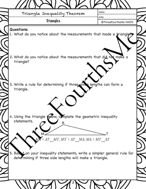Triangle Inequality Theorem Notes - Amped Up Learning