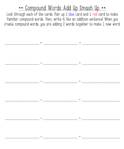 Spring Compound Word Puzzles for Word Work and Literacy Activities ...