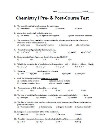 Physical Science Pre- and Post-Course Test - Amped Up Learning