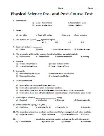Pre- and Post-Course Test for Middle School Earth Science - Amped Up ...
