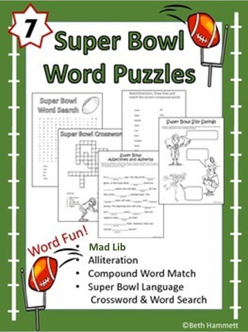 Super Bowl Word Puzzles - FREE - Amped Up Learning