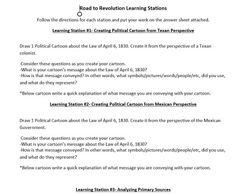 Settlement of Texas Stations - Amped Up Learning