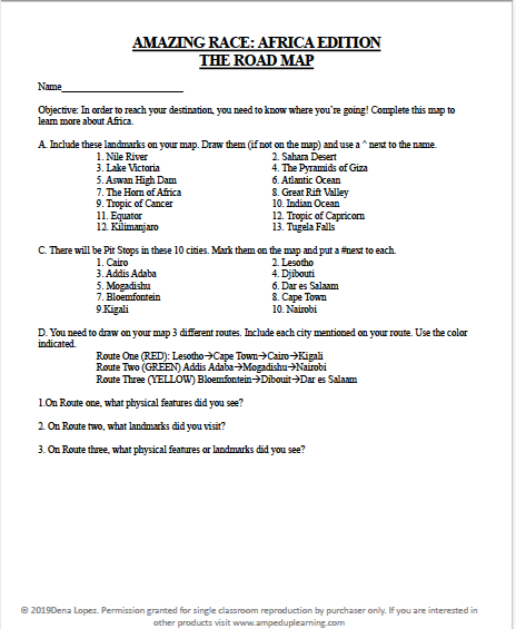 Amazing Race: The North America Edition - Amped Up Learning