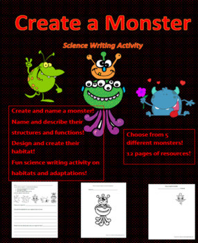 Habitats, Structures and Function- Create a Monster - Amped Up Learning