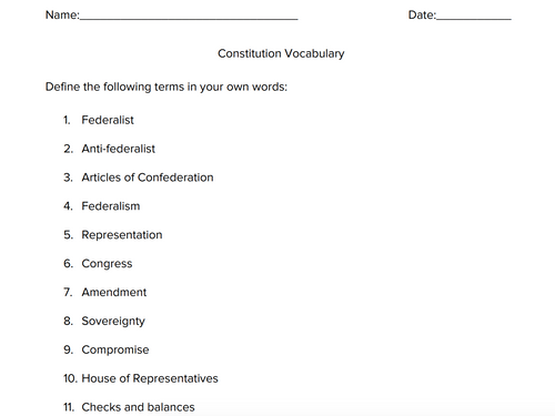 Constitution Assessment - Amped Up Learning