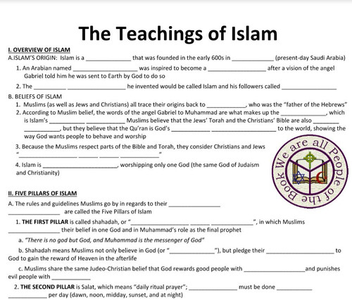 5 Pillars of Islam Notes, PowerPoint, Puzzle, and Quiz