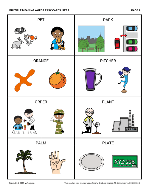 Multiple Meaning Words Task Cards - Set 1 - Amped Up Learning