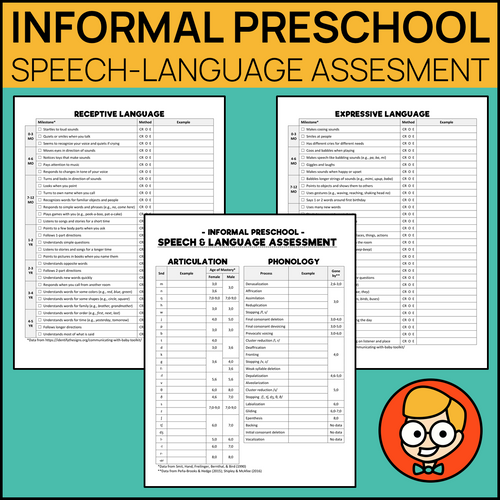 Informal Preschool Speech-Language Assessment with Developmental Norms ...