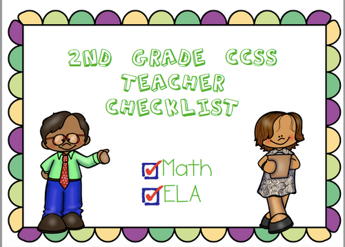 CCSS 2nd Grade Standards Teacher Checklist - Amped Up Learning