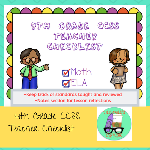 CCSS 1st Grade Standards Teacher Checklist - Amped Up Learning